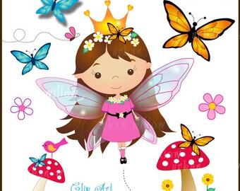 Items similar to Fairy clipart cute Fairies Digital Clip Art on Etsy