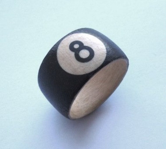 8 Ball Pool Ball wood ring by HutchMade on Etsy