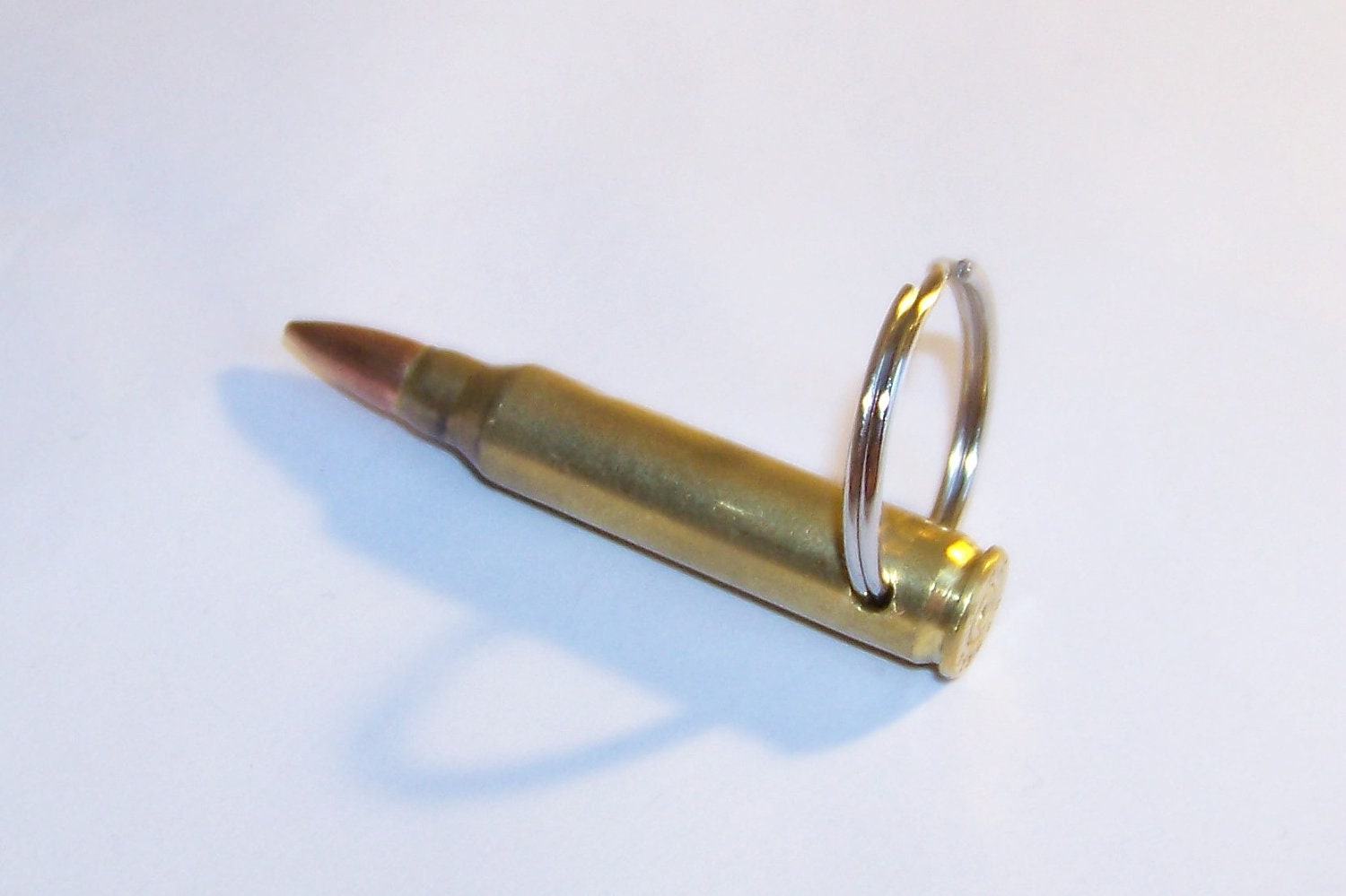Bullet Key Chain Brass .223 Caliber ACP Recycled. Brass 223