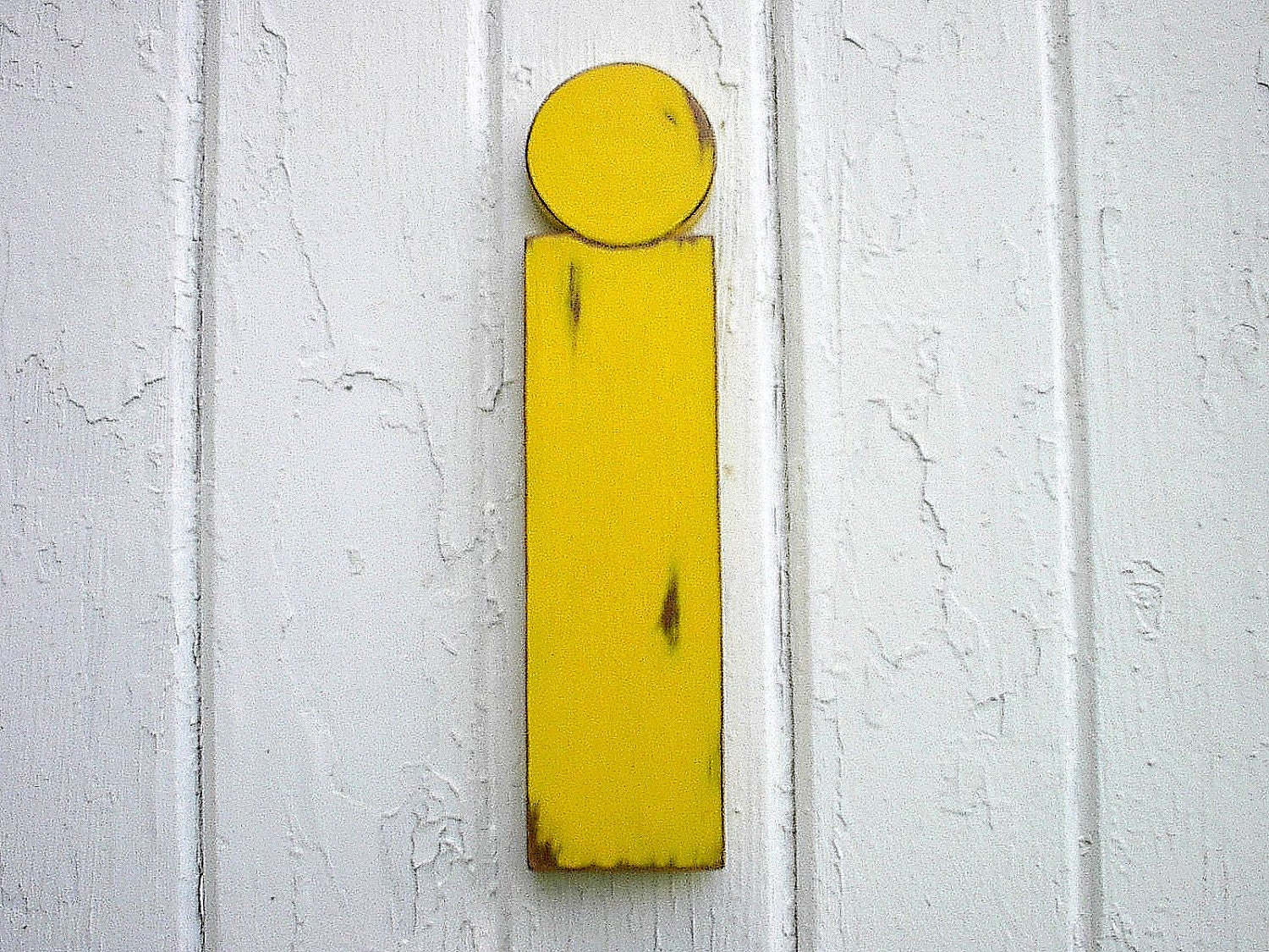 Wooden Letters Big Letter i 12 inch Distressed Yellow Kids