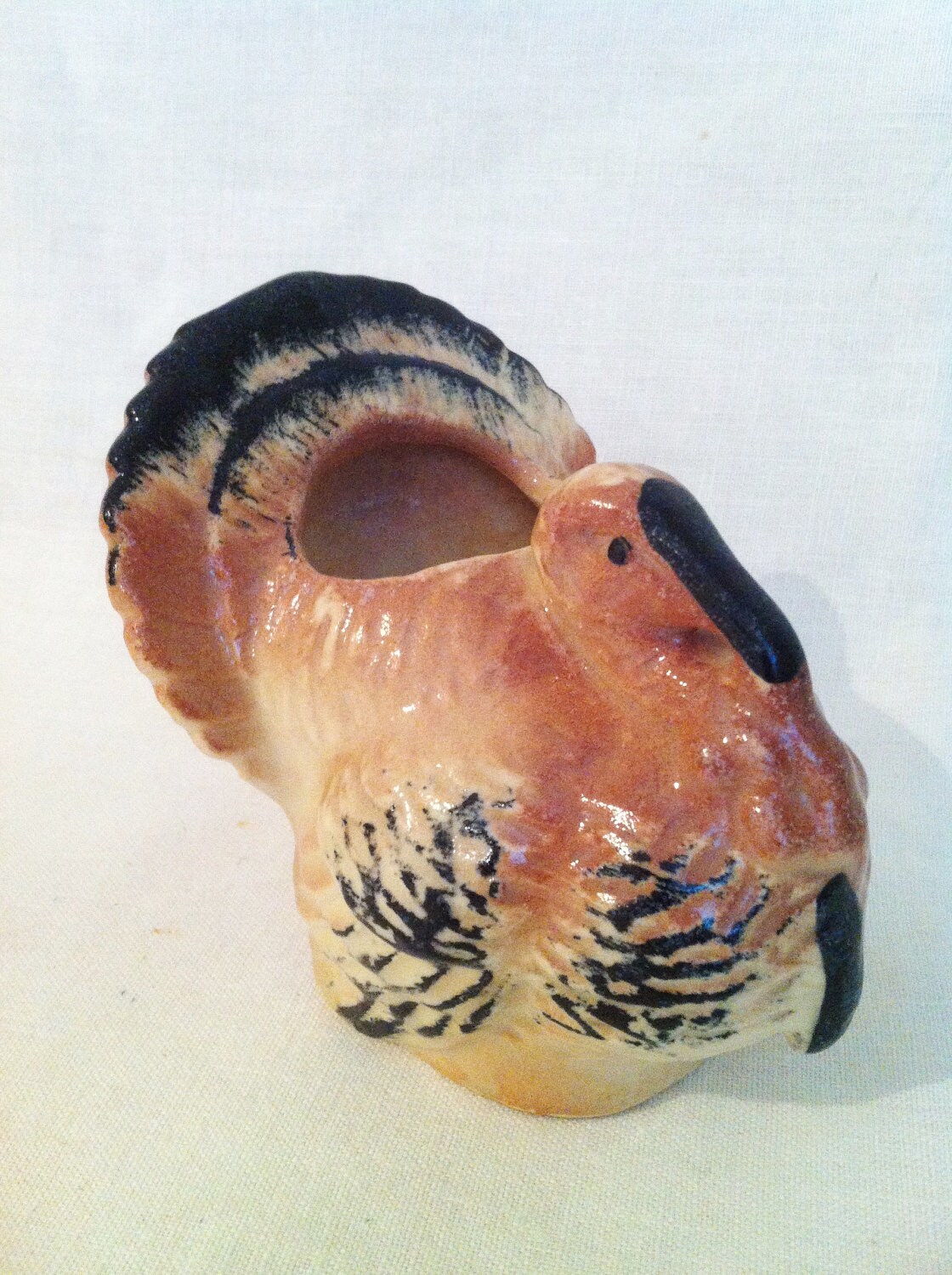 Vintage ceramic turkey planter Thanksgiving centerpiece fall