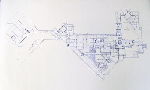 Frank Lloyd Wright Taliesin West Blueprint by BlueprintPlace
