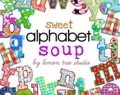 Items similar to Digital Clip Art -- Sweet Alphabet Soup (Instant ...
