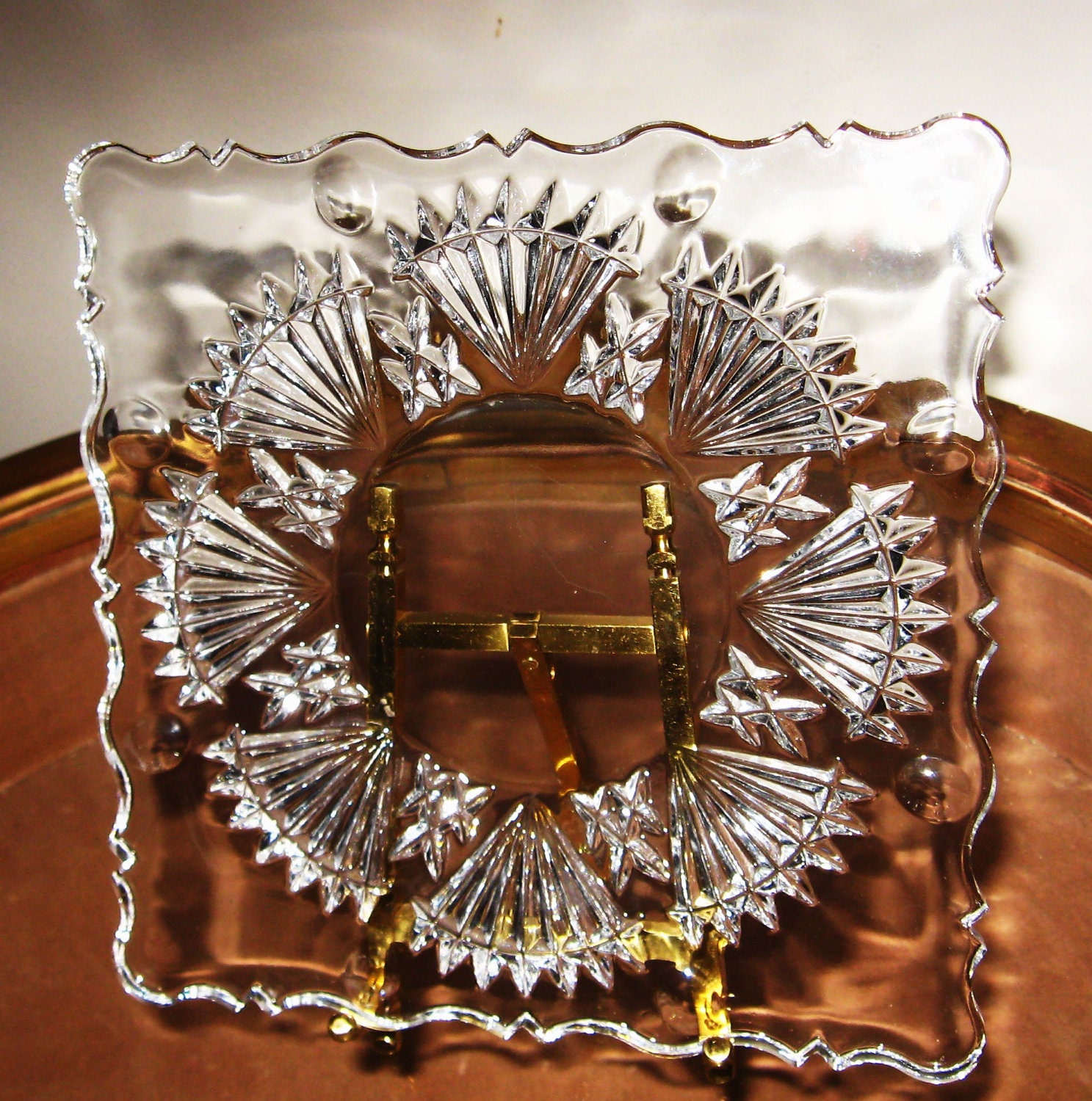 BRILLIANT CRYSTAL PLATE Perfect for Dessert or Appetizers or Home Decor ...