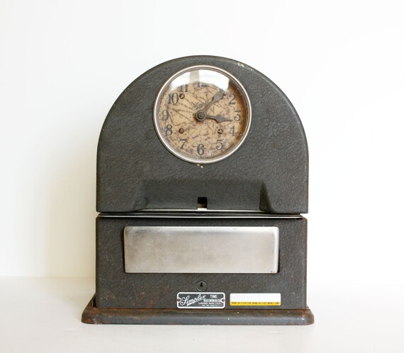 Items similar to Vintage industrial chic punch time clock. Simplex time ...