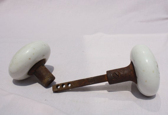 Antique Porcelain Door Knob Vintage Home Decor Architectural