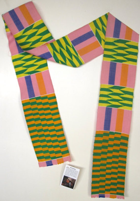 Items similar to Kente textile strip - woven by Gifty Oforiwaah of ...