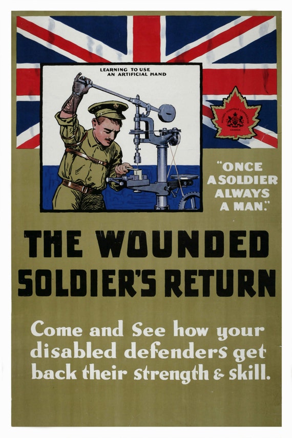 Reprint WW1 Disabled War Veteran Poster by VPCompany on Etsy