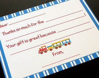Popular items for train thank you note on Etsy