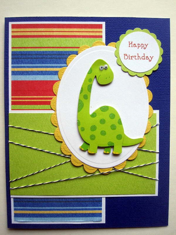 Dinosaur Birthday Card Boys Birthday Card By BellaCardCreations