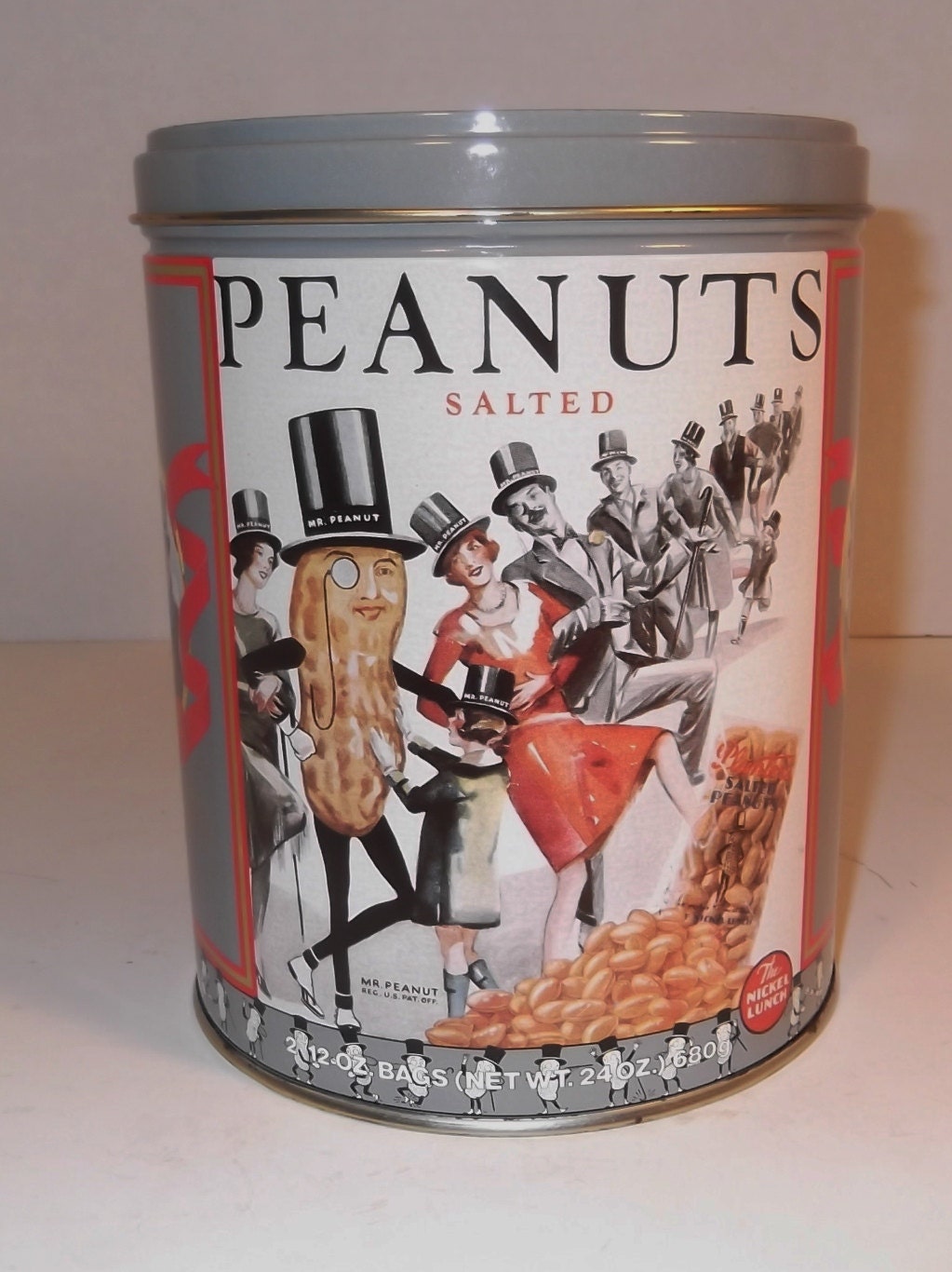 Vintage Tin Planters Peanuts Advertising Tin Mr. Peanut 1989 – Haute Juice