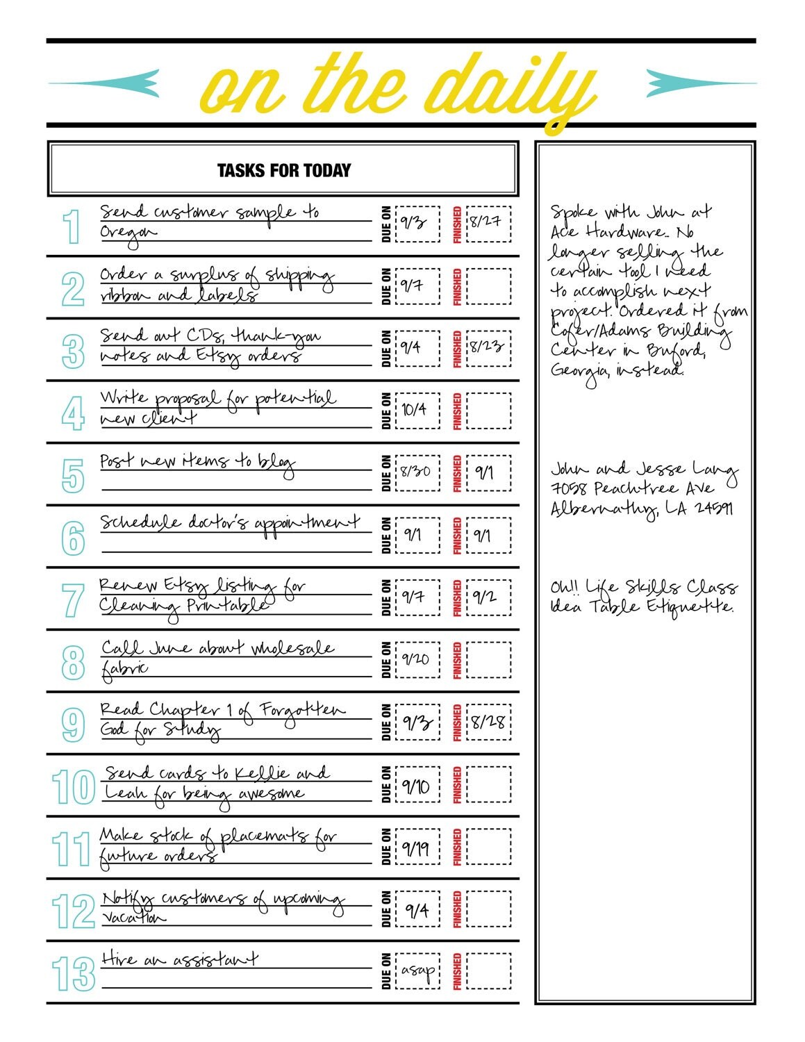 To Do List Ideas Task List Templates