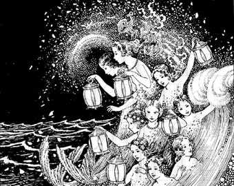 Items similar to Fabulous MERMAIDS! Vintage Victorian Mermaid ...