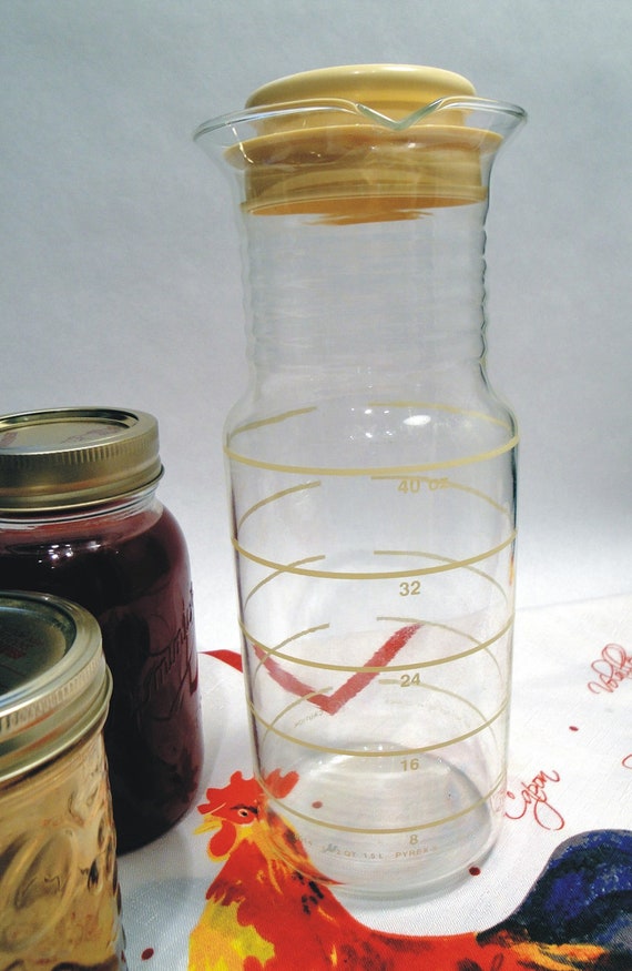 Vintage Pyrex Glass Juice Jug Carafe Decanter by Lifeinmommatone