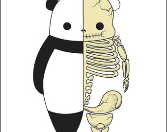 Skeleton panda | Etsy