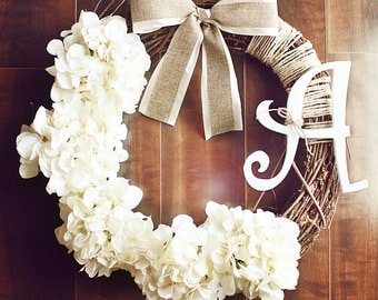 Monogram wreath | Etsy