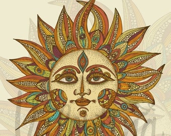 Aztec sun god | Etsy