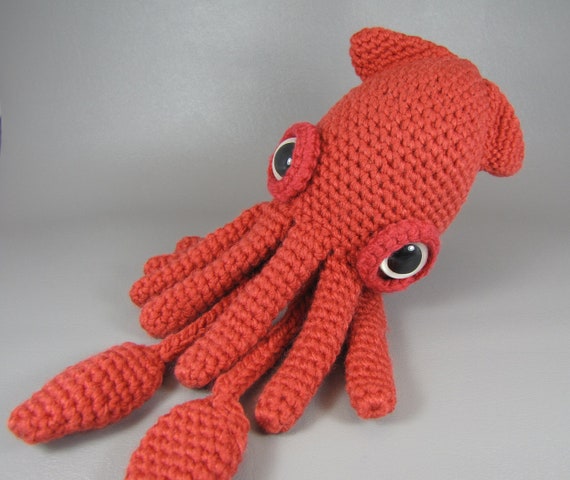 Squid PDF amigurumi crochet pattern by edafedd on Etsy