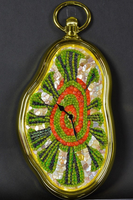 Unique Handmade Art Wall Clock with Modern Contemporary