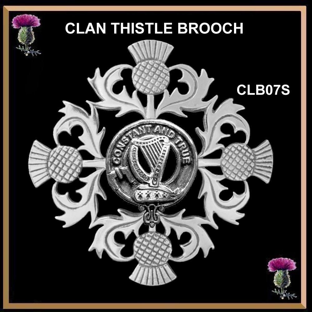 Clan Crest Thistle Brooch Scottish Pin CLB07S All Clans