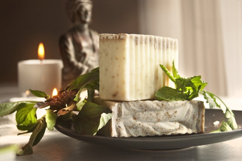 Cilantro Mint Basil Organic Body Soap Palm Oil Free Wrapped