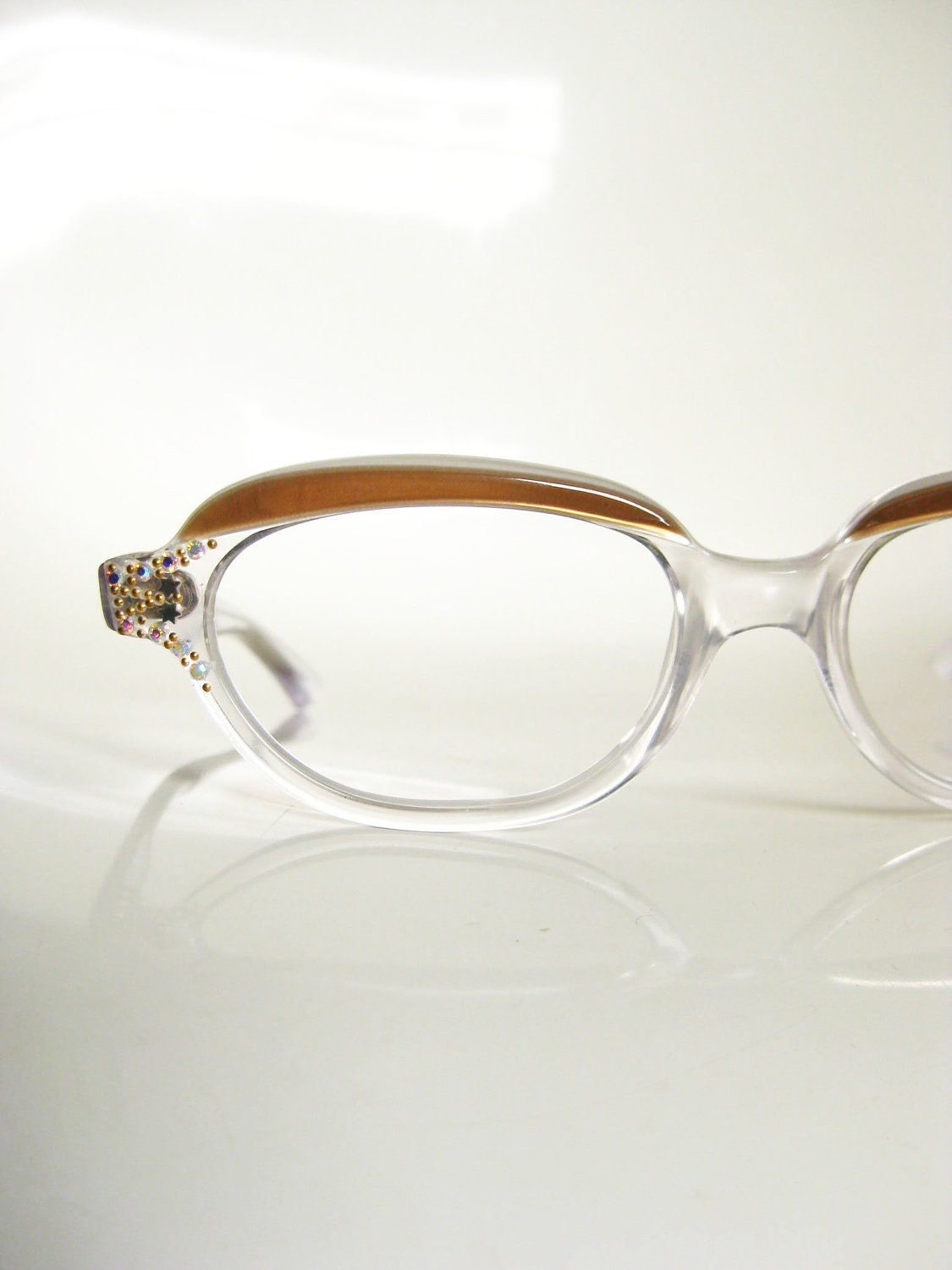 Vintage 1950s Cat Eye Eyeglasses Rhinestone Cateye Glasses