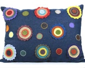 Items similar to Decorative Penny Rug Pillow: Handmade Wool Felt ...