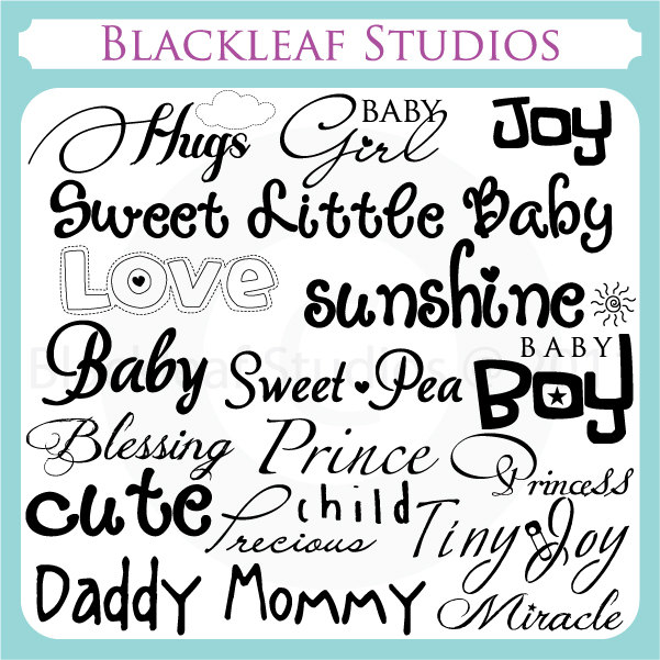 Baby Word Art Scrapbooking Titles Baby Titles Baby