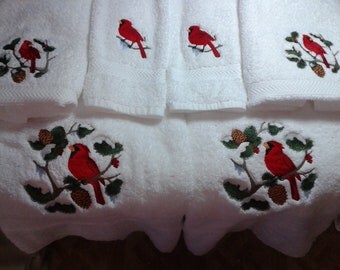 Embroidered cardinal | Etsy