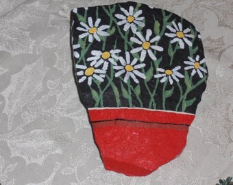 Acrylic handpainted rock art titled Steelers by bumknee on Etsy