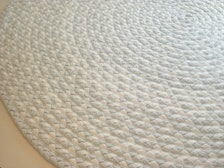 light ash gray and white braided nursery rug from cotton t shirts