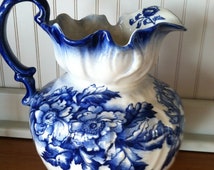 Popular items for flow blue pitcher on Etsy
