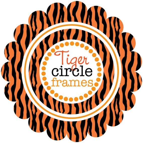 Tiger tiger Circle Frames with Tiger Stripes Digital Clip