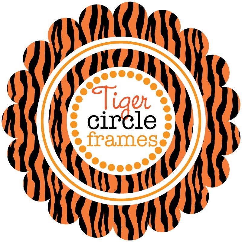 Tiger tiger Circle Frames with Tiger Stripes Digital Clip