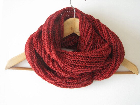 Items similar to cherry red scarf, wool scarf, Fall Winter accessories ...