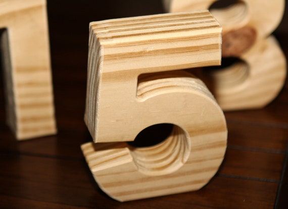 Items similar to Wooden Block Numbers - Freestanding Wedding Table ...