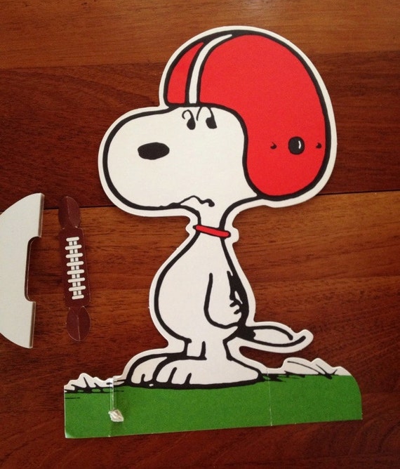 70s Hallmark Super Snoopy football Centerpiece with Woodstock