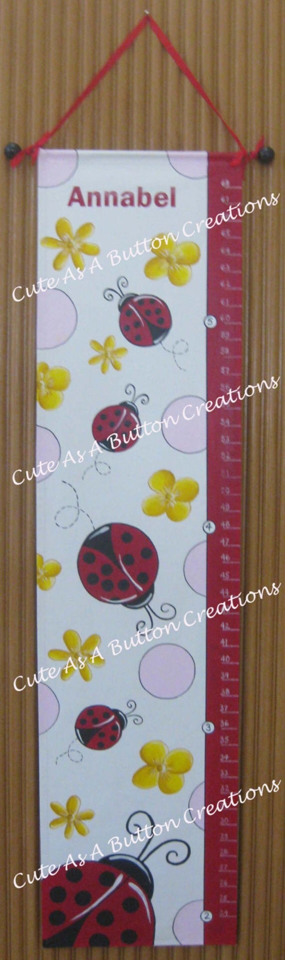 Items similar to Ladybug Growth-chart on Etsy