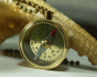 35 mm Solid Brass personalized compass with custom writing personalized ...