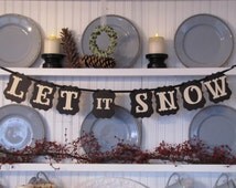 Popular items for let it snow banner on Etsy