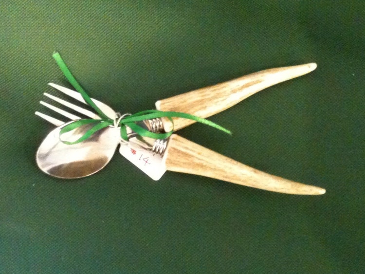 Antler Handled Child Sized Flatware Set by thewoodsmanswife