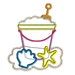 Summer Beach Sand Pail with Shells Embroidery Design Machine