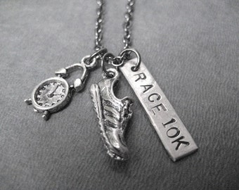 RUN TRACK 400 METER Necklace Track Running Necklace on