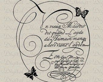 French Script French Ad French Decor Wall Decor by DigitalThings
