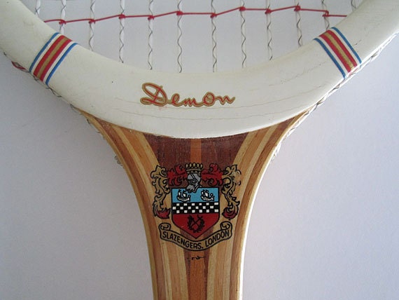 VINTAGE 1950s SLAZENGER DEMON wooden tennis racquet racket
