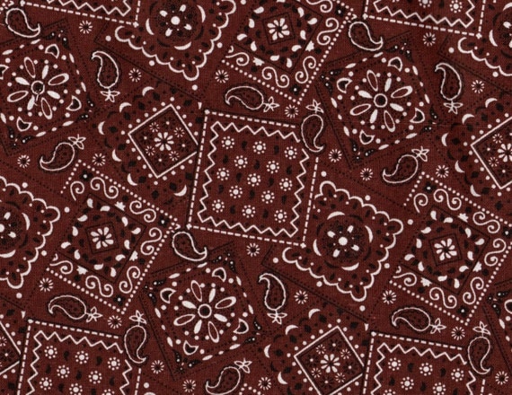 Brown Bandana Fabric Brown Fabric Bandana by thebusybeequilting
