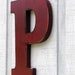 Large Wall letter P Distressed in True Red baby