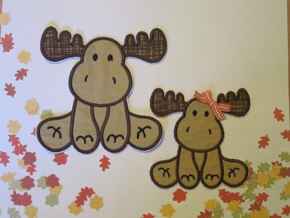 embroidered moose patch/ applique/ DIY