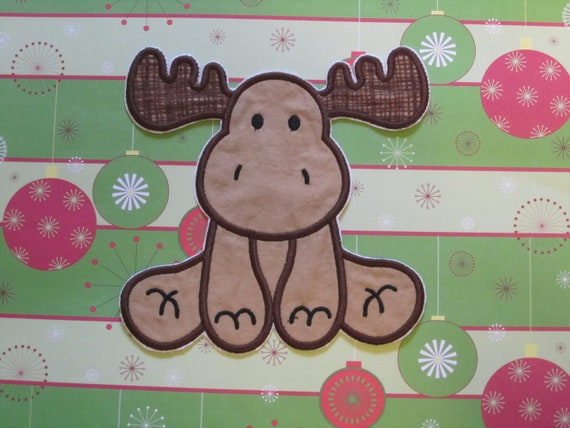 embroidered moose patch/ applique/ DIY