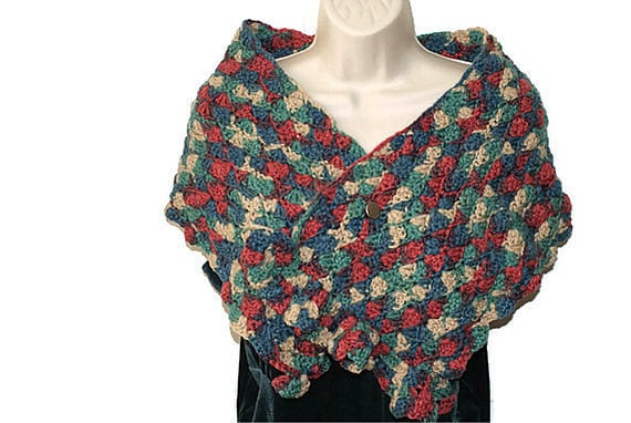 Crochet Shawl Shoulder Wrap Romantic Shawl Womens by lanacooper